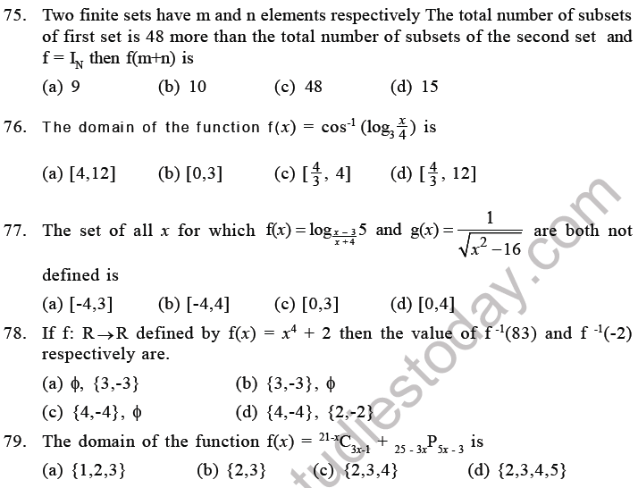 Jee Mathematics Relation And Functions Mcqs Set C With Answers 3958